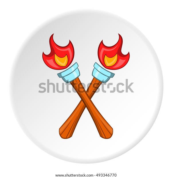 Two Torches Icon Cartoon Style Isolated Stock Vector (Royalty Free ...