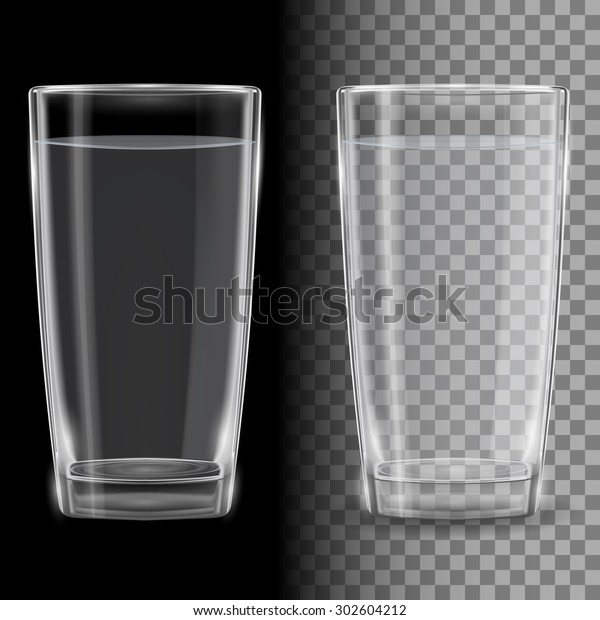 Two Transparent Glass Water Objects Can Stock Vector (Royalty Free ...