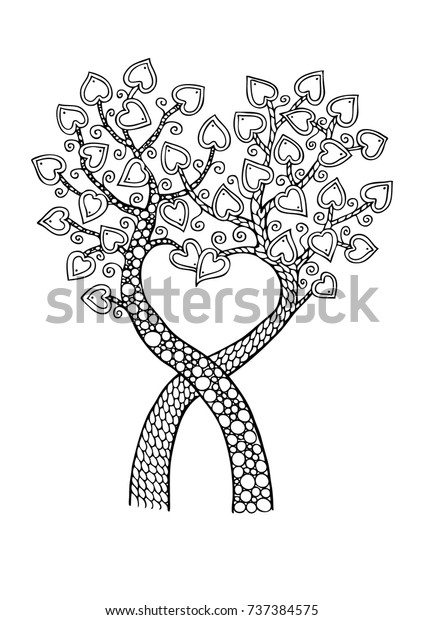 Two Trees Heart Hand Drawn Picture Stock Vector (Royalty Free ...
