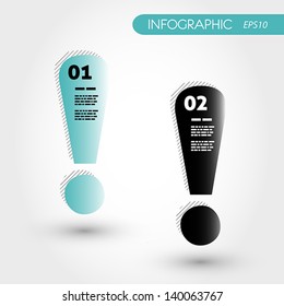 Two Turquoise Infographic Exclamation Marks Infographic Stock Vector ...