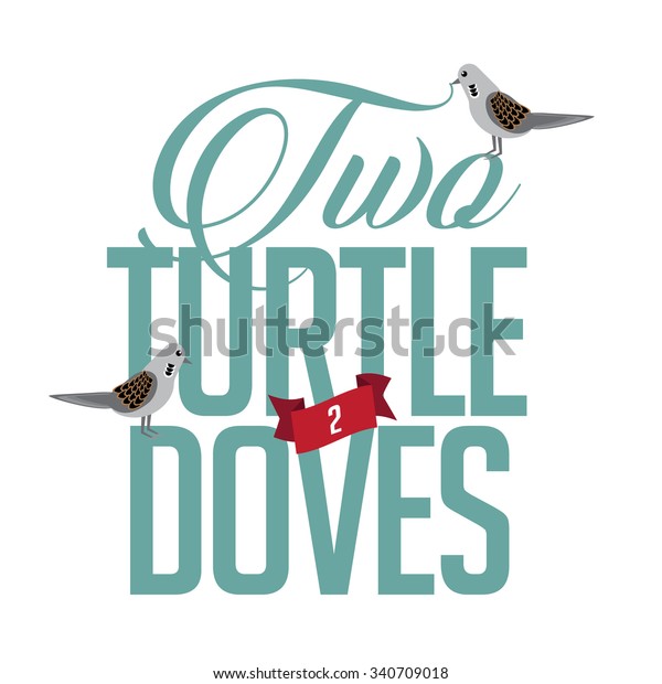 Two Turtle Doves Eps 10 Vector Stock Vector (Royalty Free) 340709018