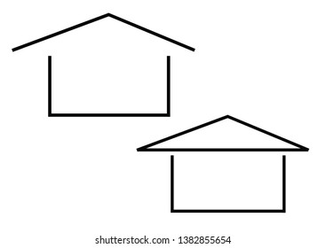Silhouettes Hut Shape Vector Design Stock Vector (Royalty Free) 664836133