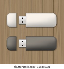 Vector Template White Blank Usb Flash Stock Vector (Royalty Free ...