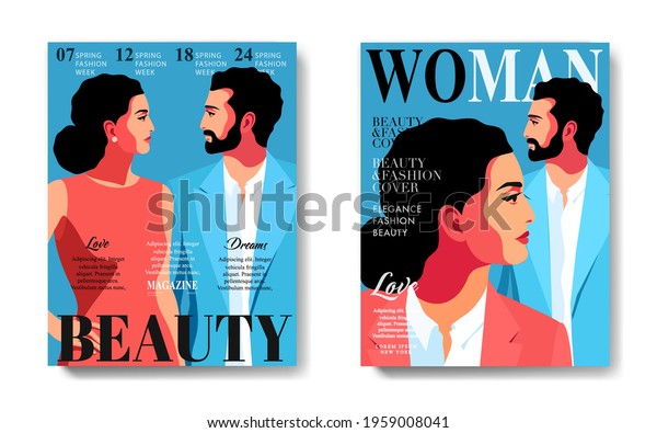 Two Variants Magazine Cover Design Abstract Stock Vector (Royalty Free ...
