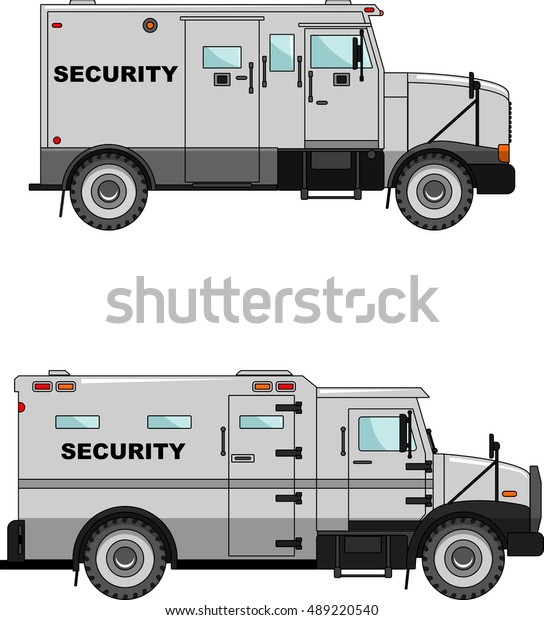 Two Variants Security Car Isolated On Stock Vector (Royalty Free ...