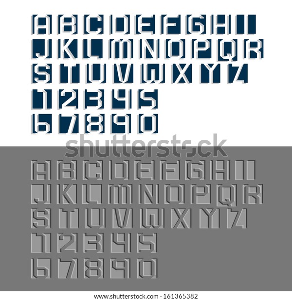 Two Various Carved Alphabet Letters Numbers Stock Vector (Royalty Free ...