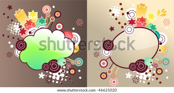 Two Vector Fancy Floral Labels Stock Vector (Royalty Free) 46625020 ...