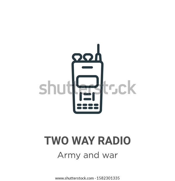 Two Way Radio Outline Vector Icon Stock Vector (Royalty Free ...