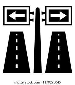 Two Way Road Indicating Arrows Icon Stock Vector (Royalty Free) 1179295045