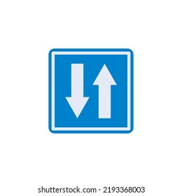 Two Way Road Sign Flat Icon Stock Vector (Royalty Free) 2193368003 ...