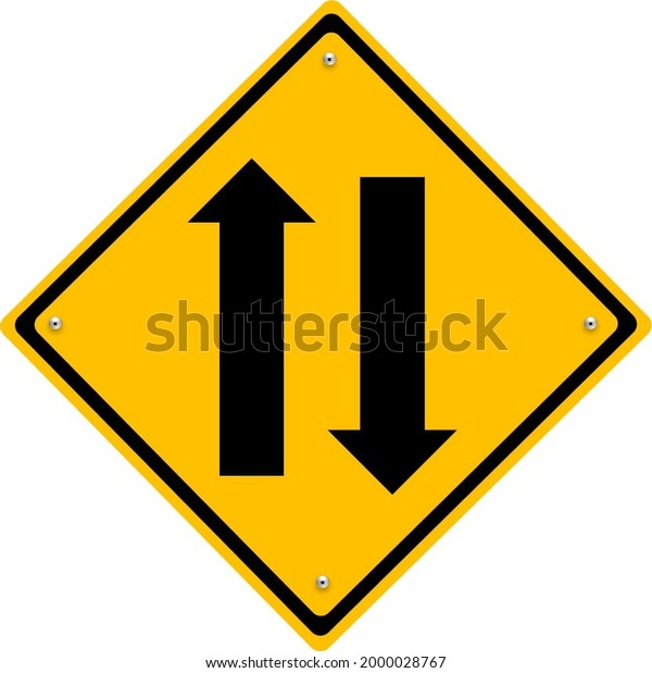 Two Way Traffic Sign Board Stock Vector (Royalty Free) 2000028767 ...