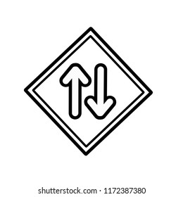 Two Way Traffic Sign Iconvector Illustration Stock Vector (Royalty Free ...