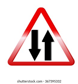 Two Way Traffic Sign Isolated Vector Stock Vector (Royalty Free ...