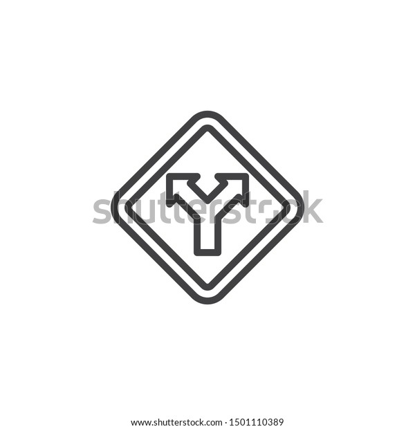 Two Way Traffic Sign Line Icon Stock Vector (Royalty Free) 1501110389 ...
