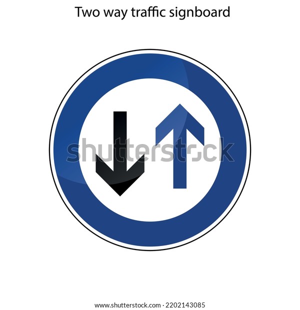 Two Way Traffic Signboard Templates Flat Stock Vector (Royalty Free ...