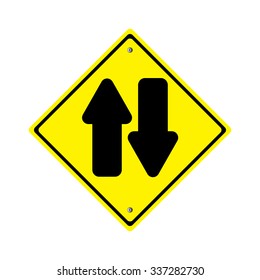 Two Way Warning Sign: vector de stock (libre de regalías) 337282730 ...