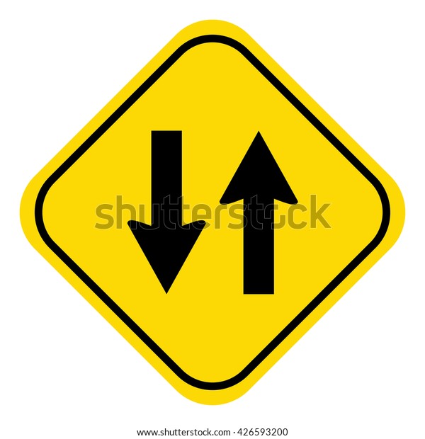 Two Way Warning Sign: vector de stock (libre de regalías) 426593200 ...