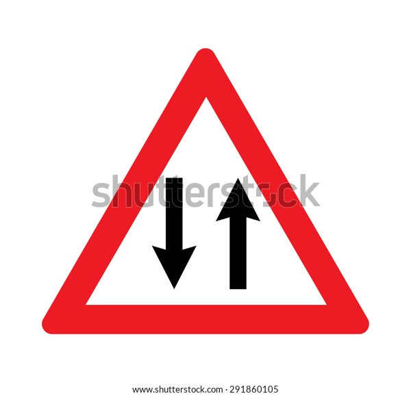 Two Way Warning Traffic Signs Stock Vector (Royalty Free) 291860105 ...