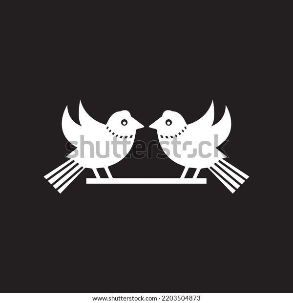 Two White Bird Animal Vector Logo Stock Vector (Royalty Free ...