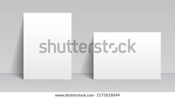 Two White Blank Sheet Paper Leaning Stock Vector (Royalty Free ...