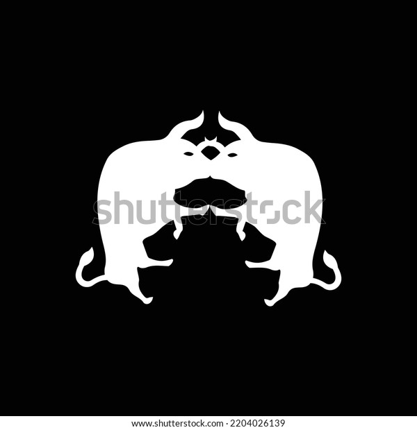 Two White Bull Vector Animal Logo Stock Vector (Royalty Free ...
