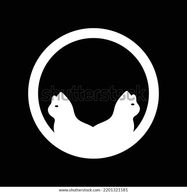 Two White Cat Circle Animal Logo Stock Vector (Royalty Free) 2201321581 ...