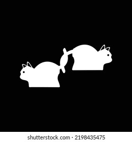 Two White Cat Logo Design Stock Vector (Royalty Free) 2198435475 ...