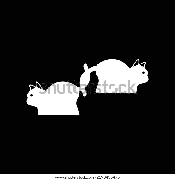 Two White Cat Logo Design Stock Vector (Royalty Free) 2198435475 ...