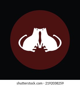 Two White Circle Cat Animal Logo Stock Vector (Royalty Free) 2192038259 | Shutterstock
