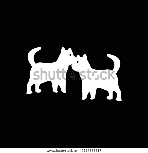 Two White Dog Logo Design Stock Vector (Royalty Free) 2197838617 ...