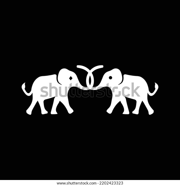 Two White Elephant Logo Design Stock Vector (Royalty Free) 2202423323 ...
