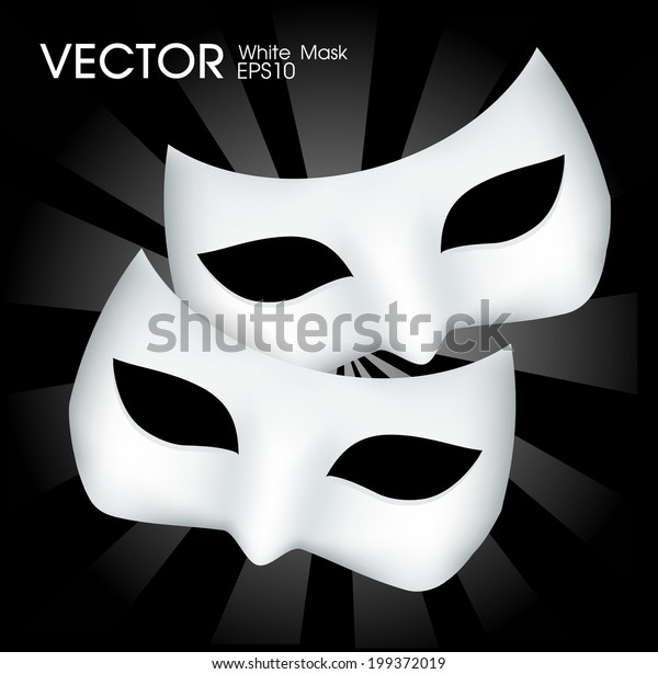 Two White Masks On Dark Background Stock Vector (Royalty Free ...