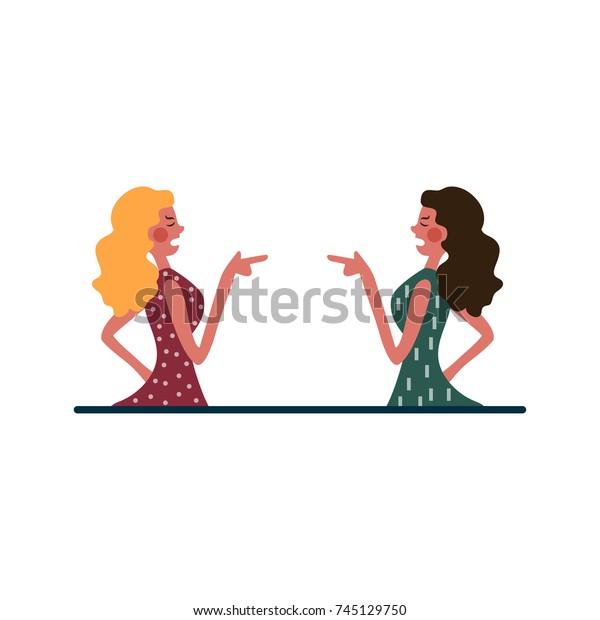 Two Women Argue Vector Illustration Websites: เวกเตอร์สต็อก (ปลอดค่า ...