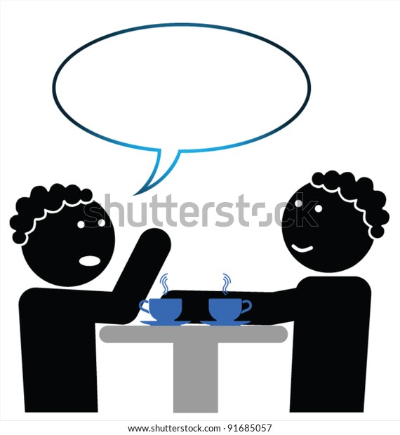 Two Women Talking Over Coffee Isolated Stock Vector (Royalty Free ...