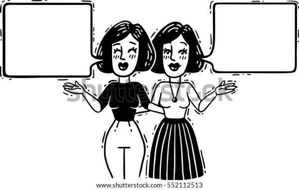 Two Women Talking Show Comics Stock Vector (Royalty Free) 552112513 ...