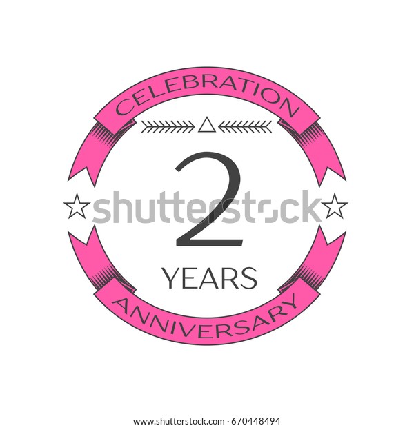 Two Years Anniversary Celebration Logo Ring Stock Vector (Royalty Free ...