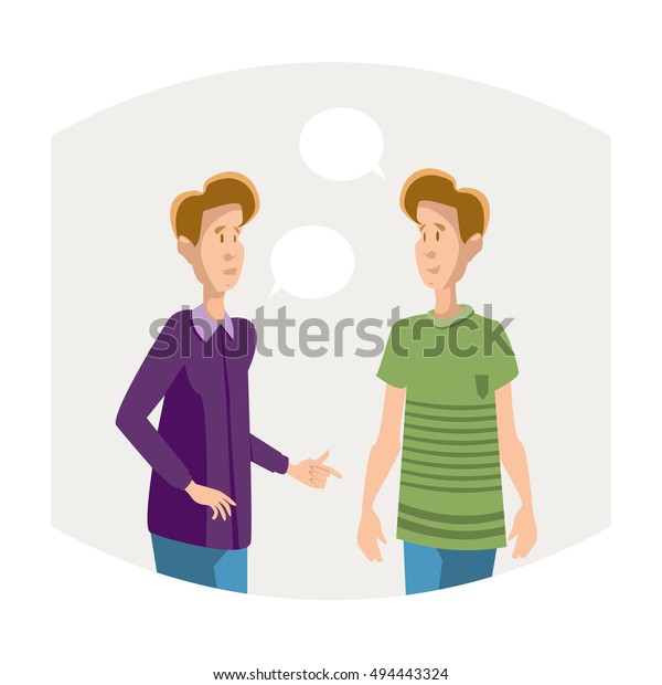 Two Young Boys Students Speaking Friends Stock Vector (Royalty Free ...