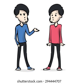 Two Young Men Talk Lead Discussion Stock Vector (Royalty Free ...