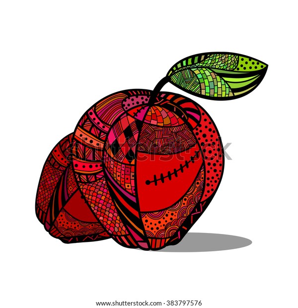Two Zentangle Apples Shadow Stock Vector (Royalty Free) 383797576 ...