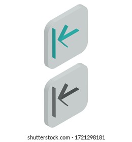 Twocolor Step Backward Icons Isometric Design Stock Vector (Royalty ...