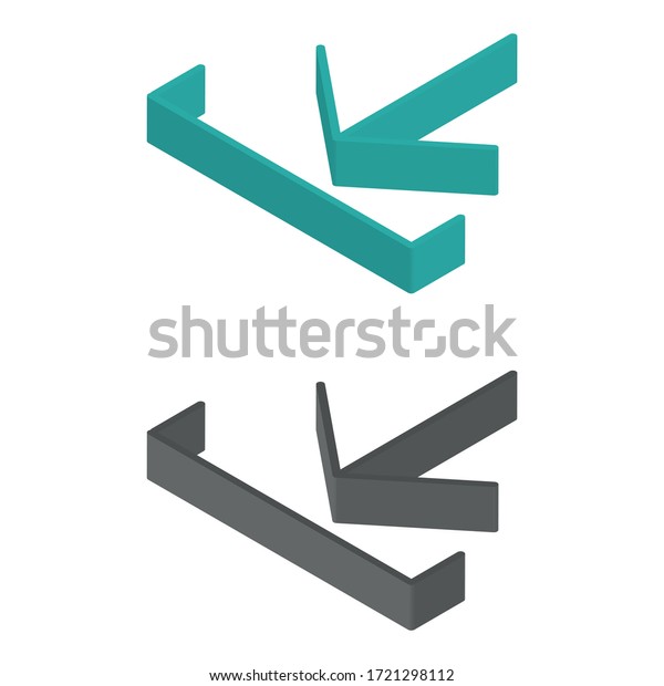 Twocolor Step Downward Icons Isometric Design Stock Vector (Royalty ...