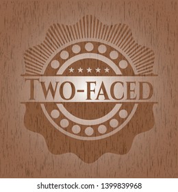 Twofaced Realistic Wood Emblem Vector Illustration Stock Vector ...
