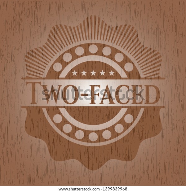 Twofaced Realistic Wood Emblem Vector Illustration Stock Vector ...
