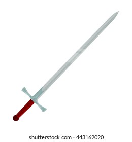 Twohanded Sword Icon Cartoon: vector de stock (libre de regalías ...