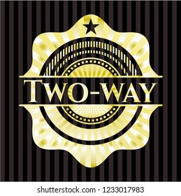 Twoway Golden Emblem Badge Stock Vector (Royalty Free) 1233017983 ...