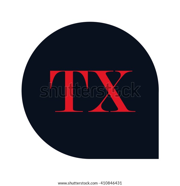 Tx Letters Red Abstract Black Background Stock Vector (Royalty Free ...