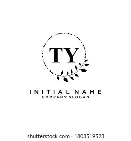 Ty Beauty Vector Initial Logo Handwriting Stock Vector (Royalty Free ...