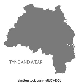Tyne Wear Metropolitan County Map England Stock Vector (Royalty Free ...
