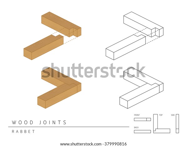Type Wood Joint Set Rabbet Style Stock Vector (Royalty Free) 379990816 ...