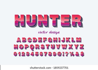 Vektor Stok Typeface Design Alphabet Font Pink Style (Tanpa Royalti ...